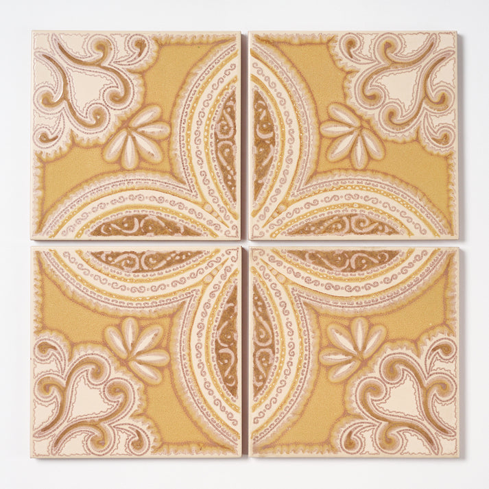 Vintage 1970s Italian Yellow Glazed Terracotta Floor Tile, 24 Sq Ft Av ...