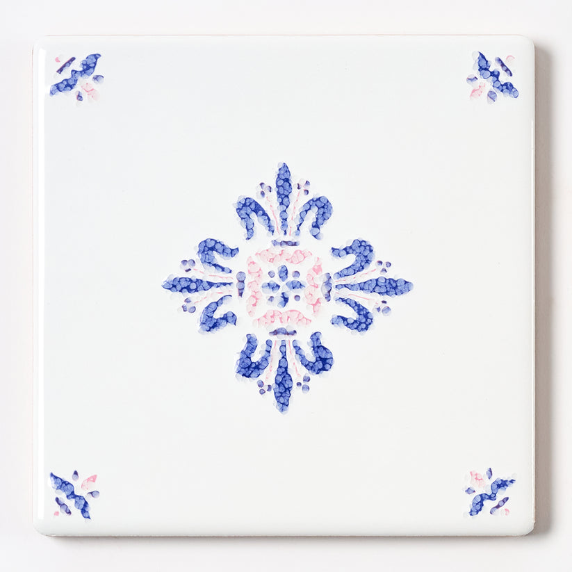 1980s Vintage Italian Blue Floral Wall Tile – Vintage Tile Shop