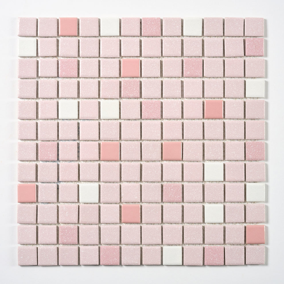 Vintage 1980s Pink Glazed Mosaic Floor Tile – Vintage Tile Shop
