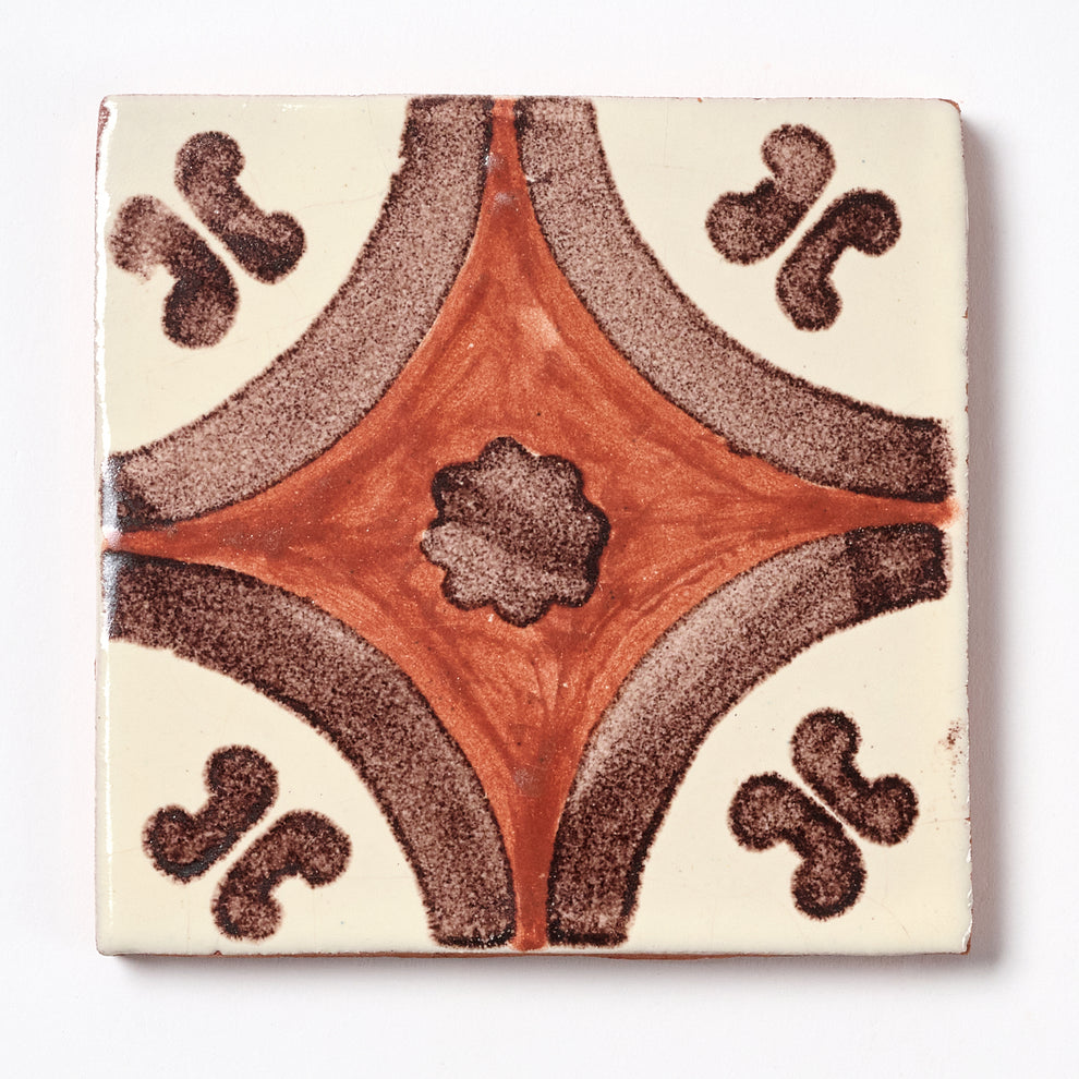 Vintage 1980s Hand Painted Rust Mexican Tiles – Vintage Tile Shop
