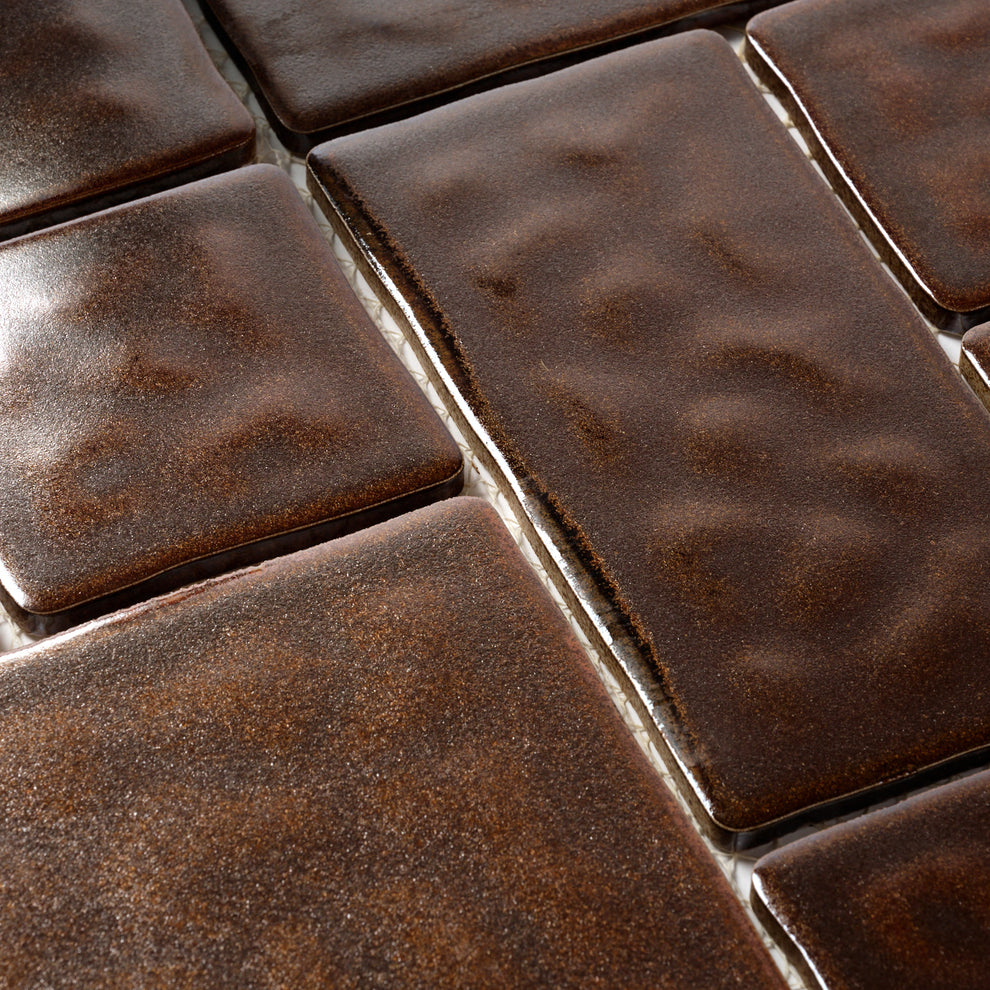 Vintage Japanese 1970s Brown Gold Floor Tile, 36 Sq Ft Available ...
