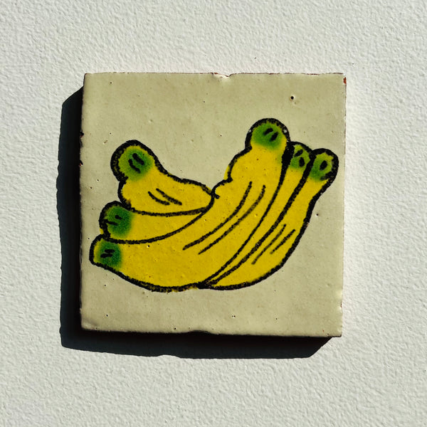 Vintage 1980s Hand Painted Mexican Banana Fruit Tiles, 10 Sq Ft Lot ...