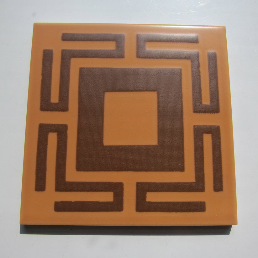 Vintage Brown Greek Key Floor Tile – Vintage Tile Shop