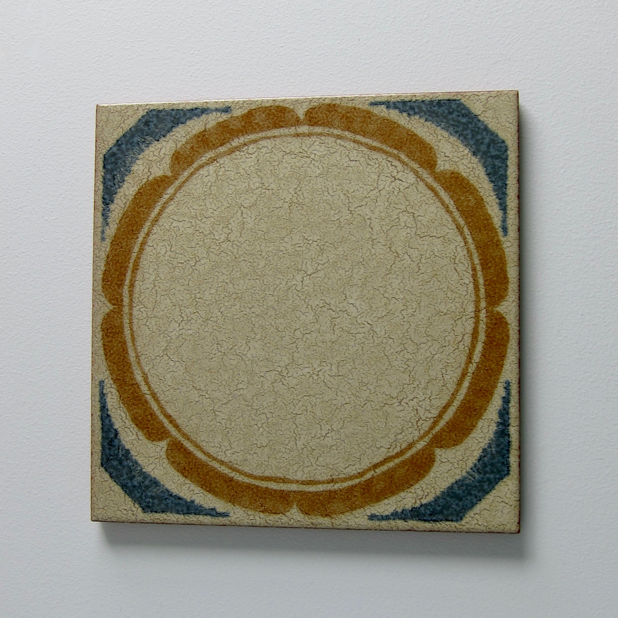 Vintage 1970s Italian Geo Floral Terracotta Floor Tile, 11 Sq Ft Lot ...